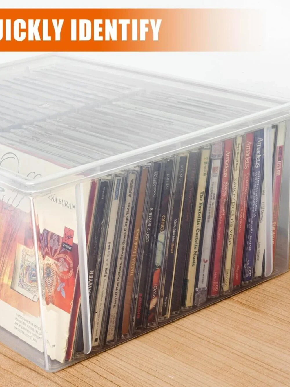 Other | Cd Storage Box Stackable Clear Plastic Cd Organizer | Poshmark